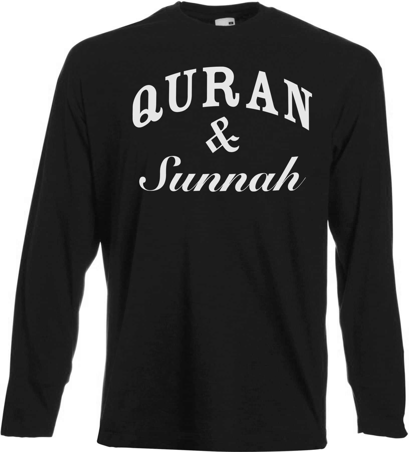 Quran & Sunnah Langarm T-Shirt - Muslim Halal Wear Black | Halal-Wear ...